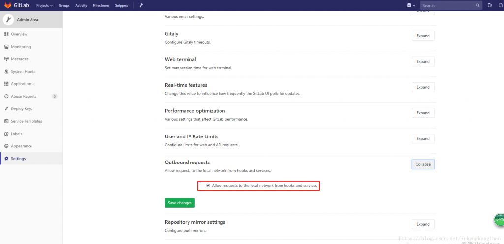 gitlab配置webhook，报错 url is blocked Requests to the local network are not allowed | ZPY博客